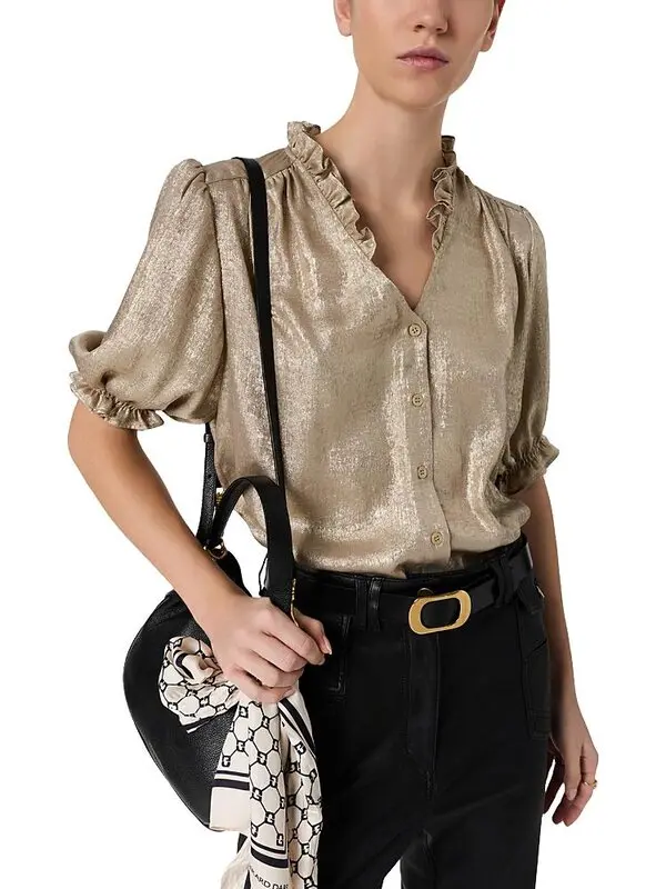 Gerard Darel Ceva Ruffled Shirt - Gold