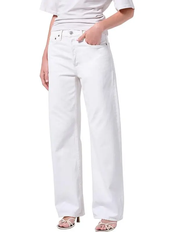 AGOLDE Arc High Rise Loose Wide Leg Jeans - Chalk White