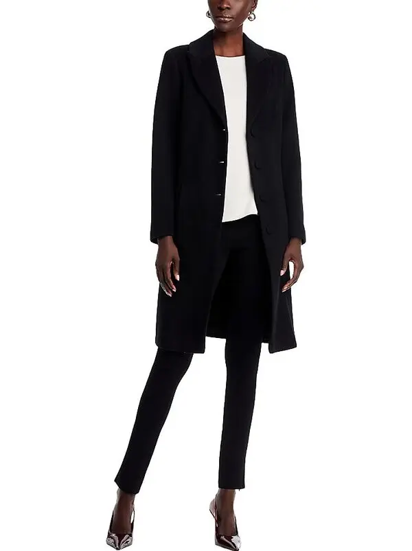 Chiara Boni La Petite Robe Belted Wool Blend Coat - Black