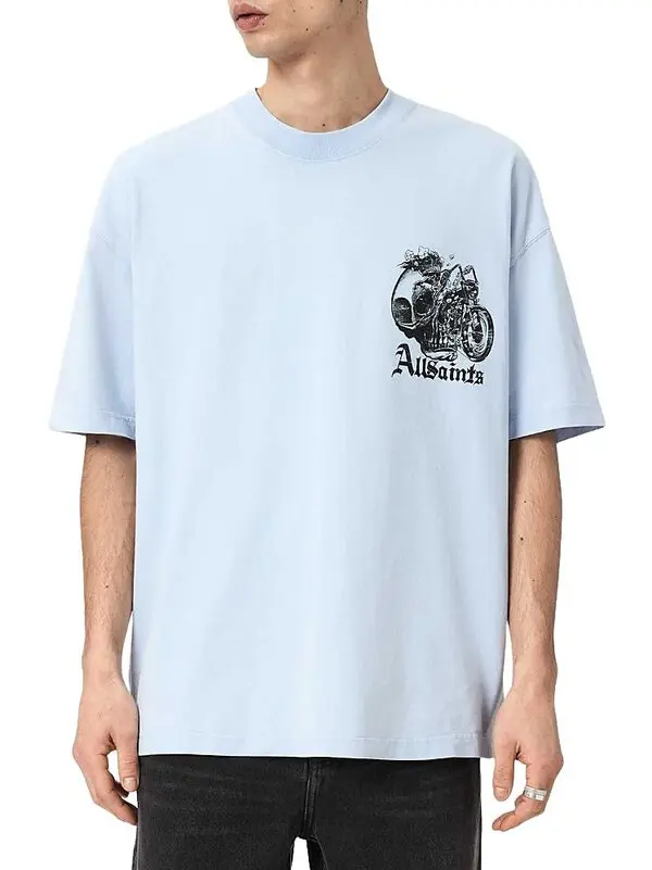 ALLSAINTS Panhead Logo Graphic Tee - Villa Blue
