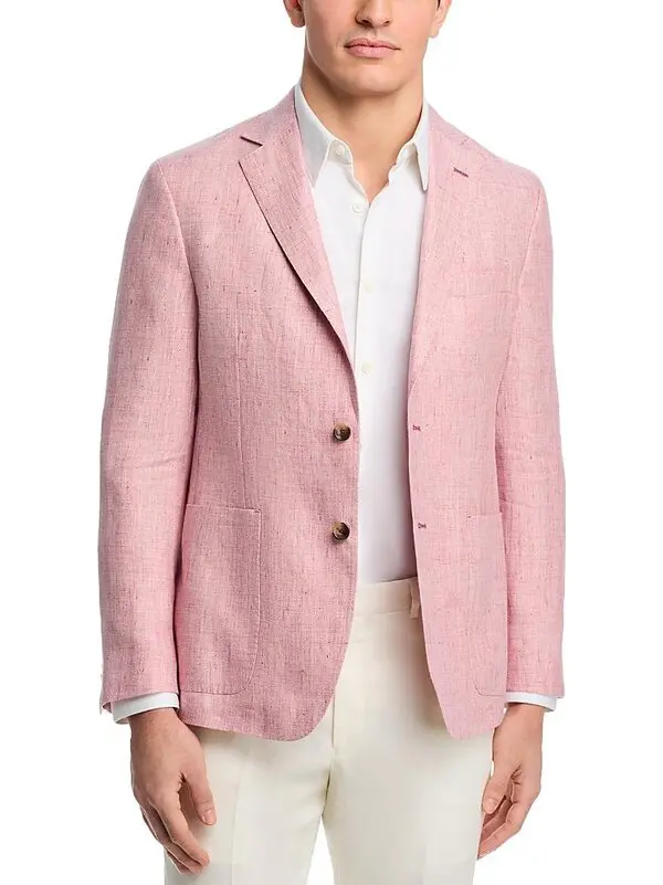 Bloomingdale'S Linen Melange Regular Fit Jacket - Coral