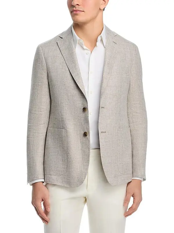 Bloomingdale'S Linen Melange Regular Fit Jacket - Oatmeal