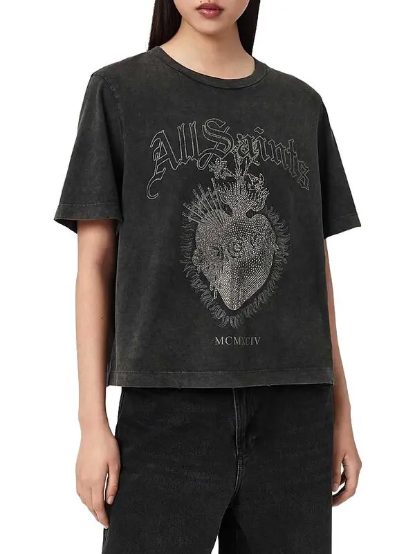 ALLSAINTS Sabbath Lisa Tee - Washed Black