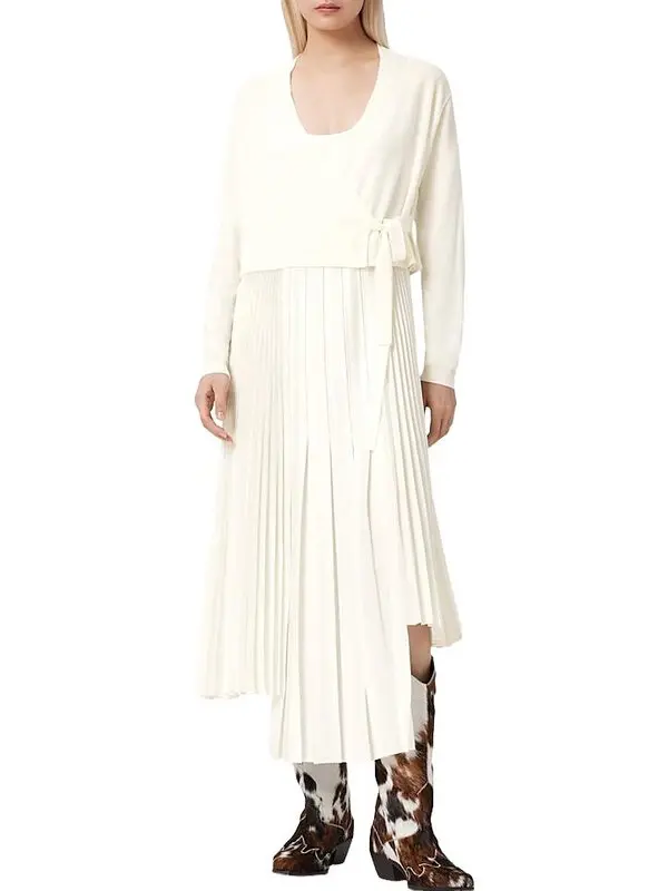 ALLSAINTS Lucille 2-in-1 Dress - Chalk White