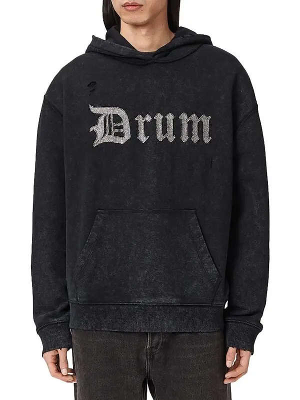 ALLSAINTS Graphic Hoodie - Washed Black