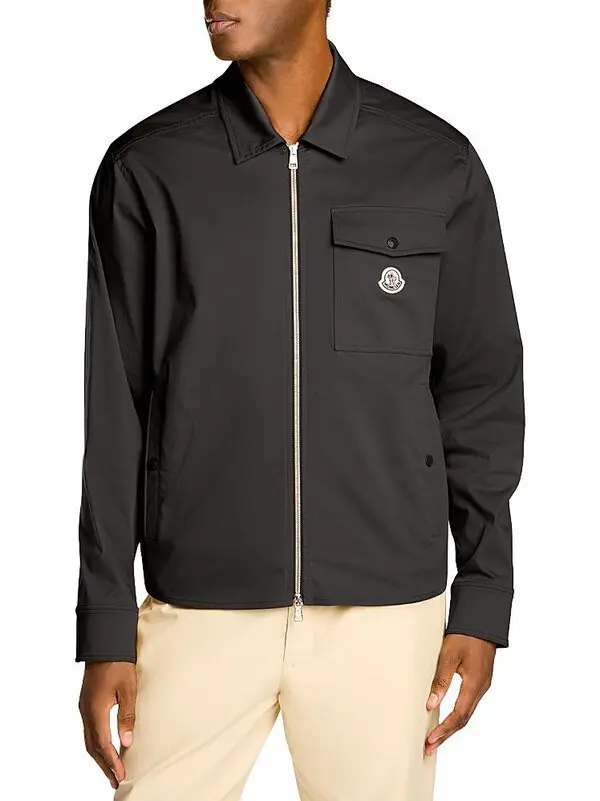Moncler Cotton-blend Gabardine Shirt Jacket - Black
