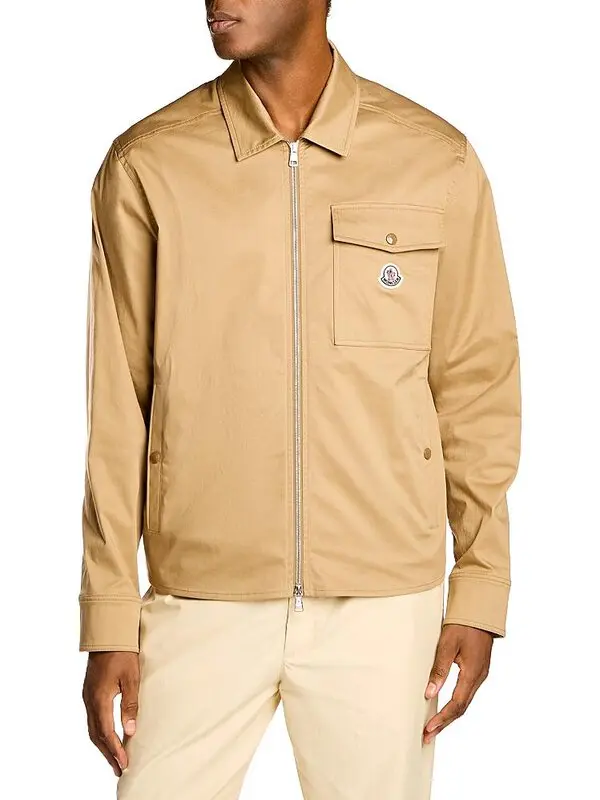 Moncler Cotton-blend Gabardine Shirt Jacket - Cognac