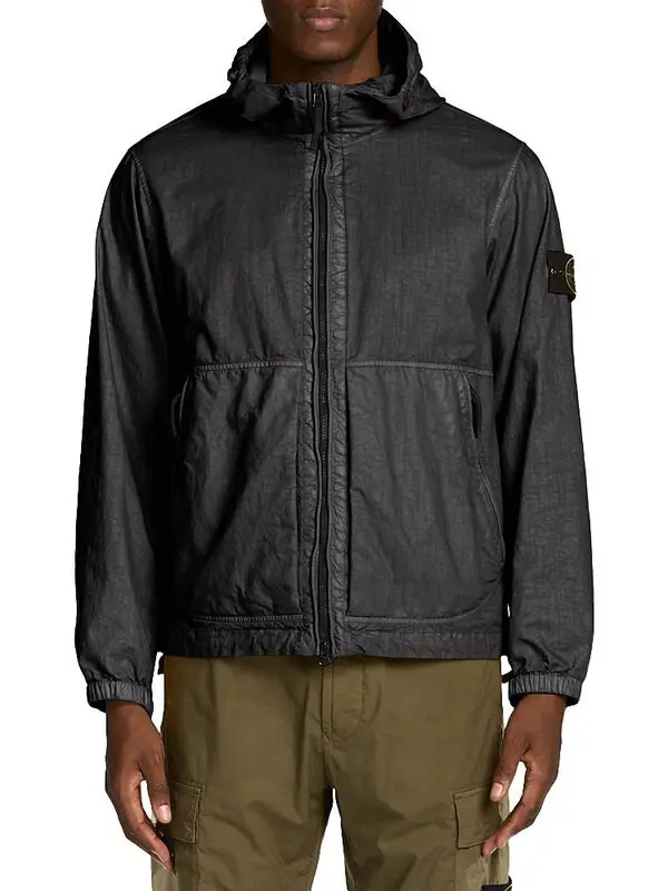 Stone Island Capospalla Zip Hooded Jacket - Black