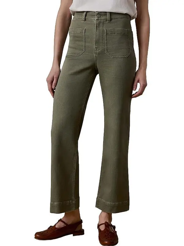 Faherty Brand Stretch Terry Patch Pocket Ankle Pants - Island Olive