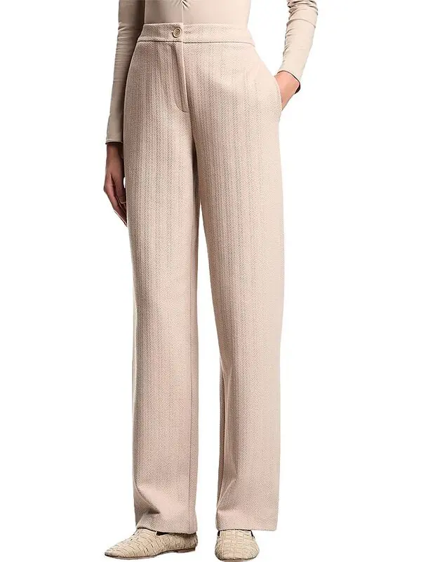 Emporio Armani Chevron Jacquard Pants - Tan