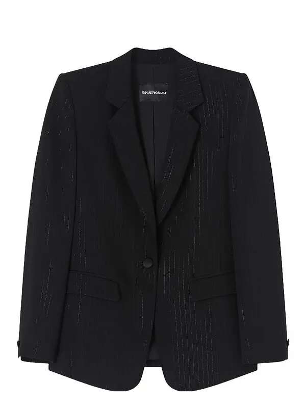 Emporio Armani One Button Blazer - Solid Black