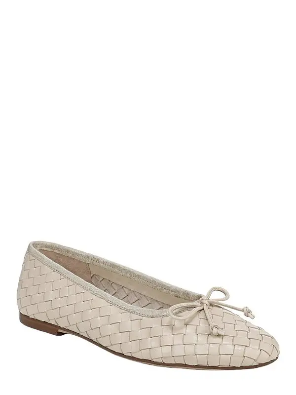 Sam Edelman Ruthie Leather Ballet Flats - Modern Ivory