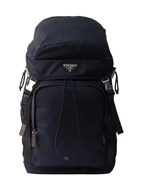 Prada Speedrock Re-nylon And Leather Backpack - Blue