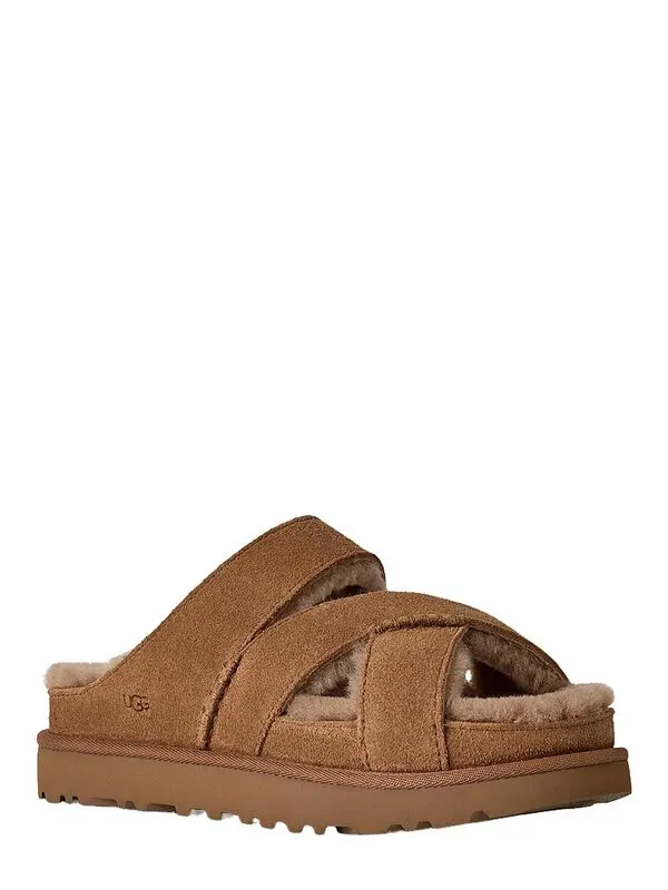 UGG Greenport Cross Strap Slides - Chestnut