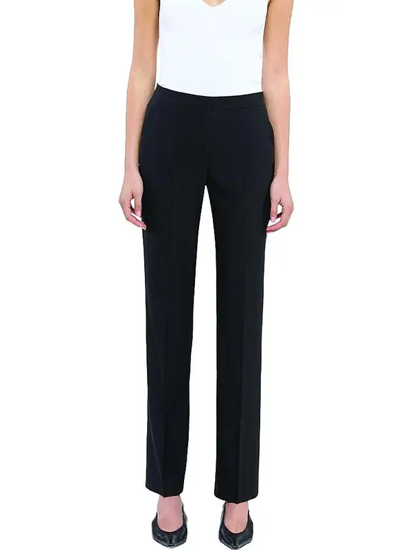 Another Tomorrow Classic Straight Leg Trousers - Black