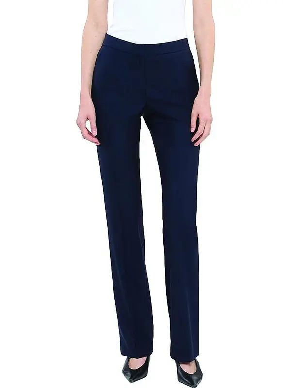 Another Tomorrow Classic Straight Leg Trousers - Navy