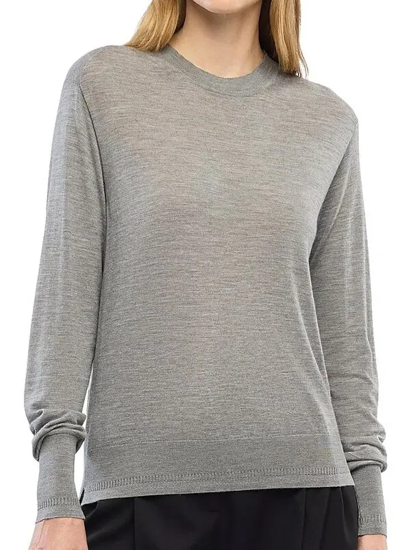 Another Tomorrow Featherweight Crewneck Sweater - Grey