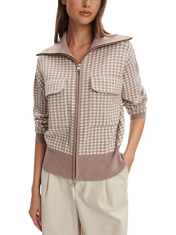 Varley Ablett Jacquard Knit Jacket - Taupe