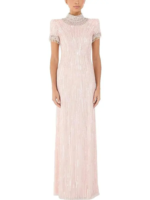 Jenny Packham Madeleine Beaded Maxi Dress - Fox Coral