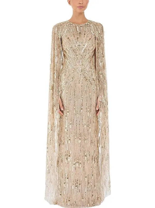 Jenny Packham Elio Sequin-embellished Maxi Gown - Illusion