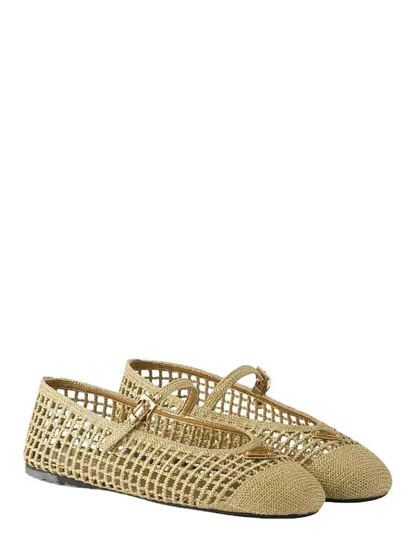Prada Crochet Ballerinas - Neutral