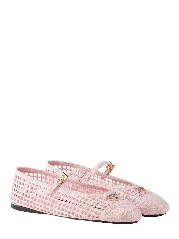 Prada Crochet Ballerinas - Pink