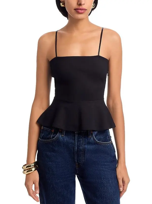L'Agence Parisa Peplum Top - Black