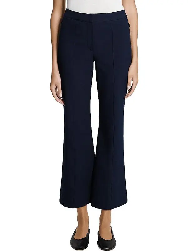 Theory Seamed Kick Flare Bistro Trousers - Midnight Navy