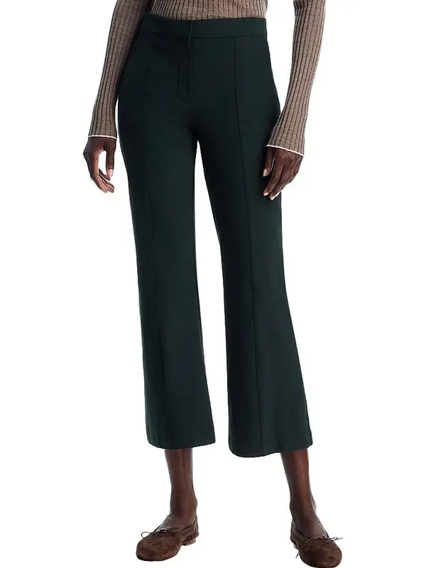 Theory Seamed Kick Flare Bistro Trousers - Rich Green