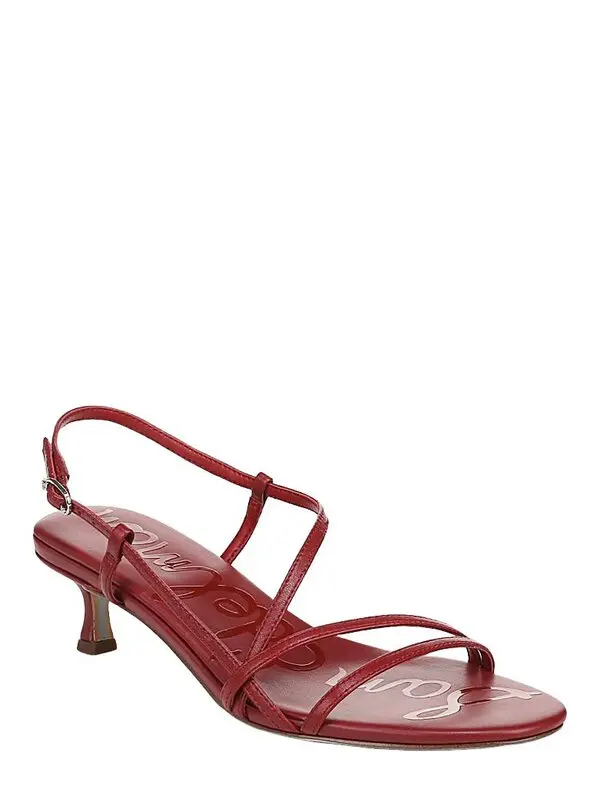 Sam Edelman Cora Kitten Heel Sandals - Deep Scarlet