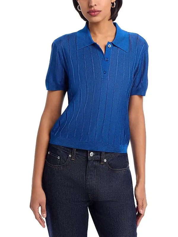 FRAME The Ribbed Polo - Royal Blue