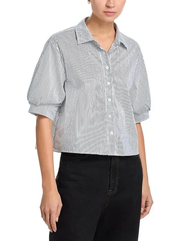 FRAME The Billow Sleeve Shirt - Navy Stripe