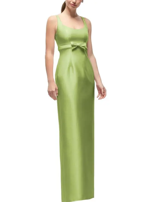 Alfred Sung Gwyneth Satin Sheath Gown - Mojito