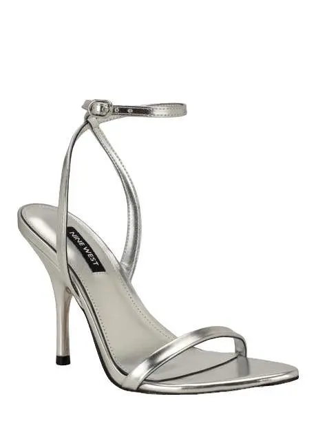 Nine West Villo Ankle Strap Sandals - Silver