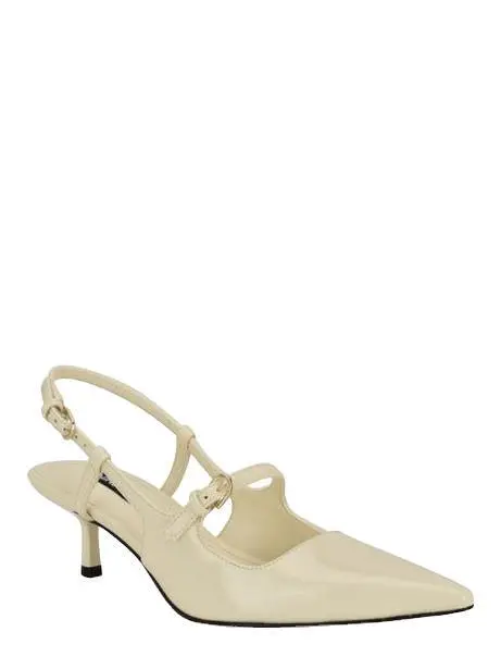 Nine West Amayo Pointed Toe Slingback Pumps - Ivory