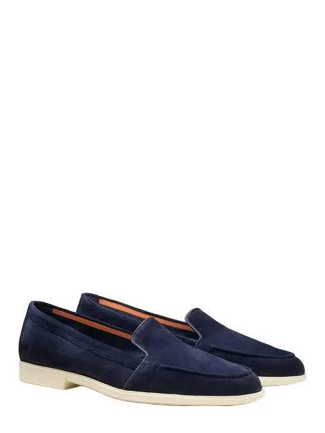 Santoni Seta Suede Loafer - Blue