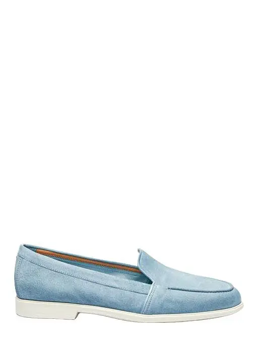 Santoni Seta Suede Loafer - Light Blue