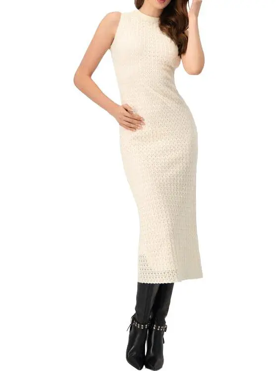 IVONNE Sleeveless Knit Long Dress - Natural