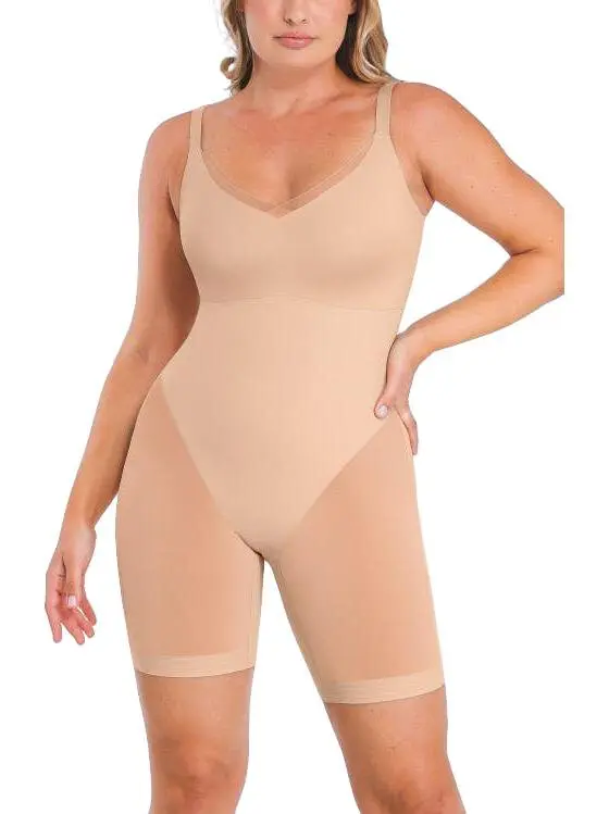 SHAPELLX Meshsmooth Butt-lifting Bodysuit - Beige