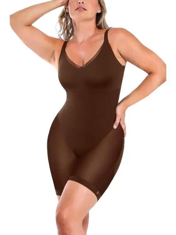 SHAPELLX Meshsmooth Butt-lifting Bodysuit - Brown