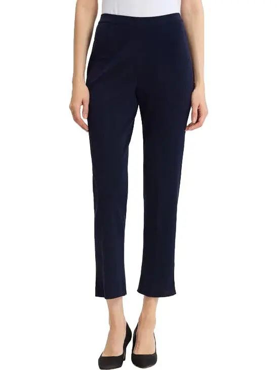 Ming Wang Knit Straight Leg Ankle Pants - Indigo