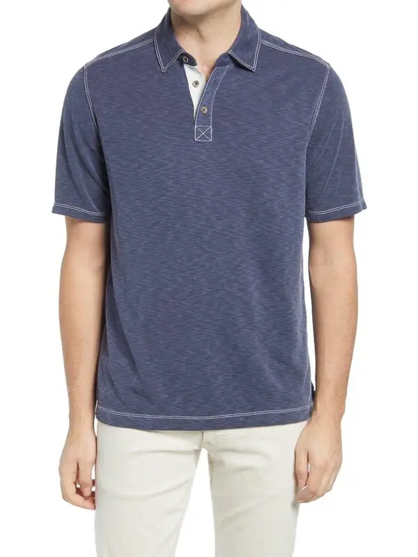 Johnston & Murphy Slub Polo - Navy
