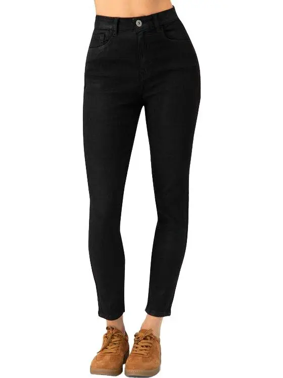IVONNE Skinny Jeans With Patch Pockets - Black
