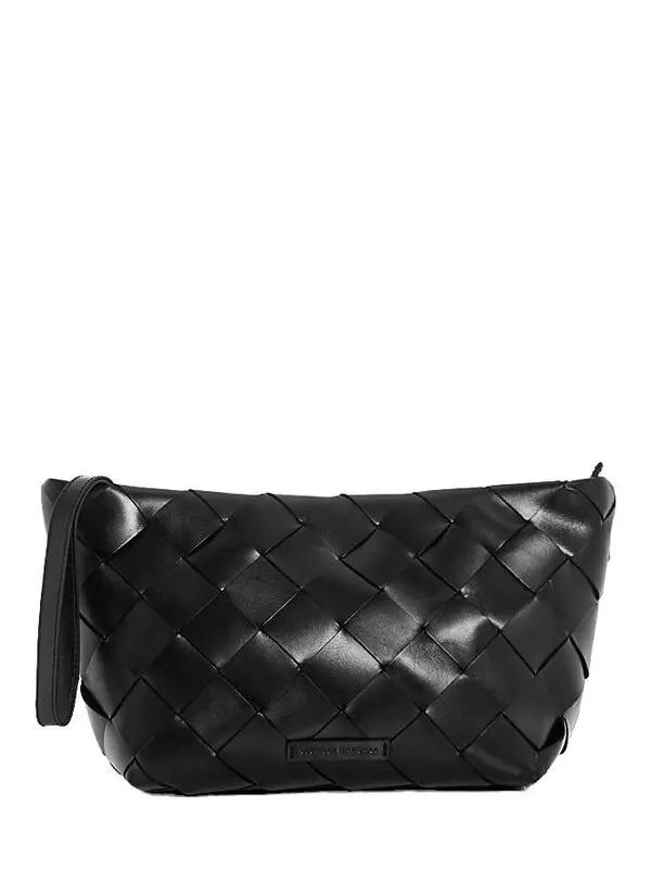 LOEFFLER RANDALL Melina Woven Leather Clutch - Black