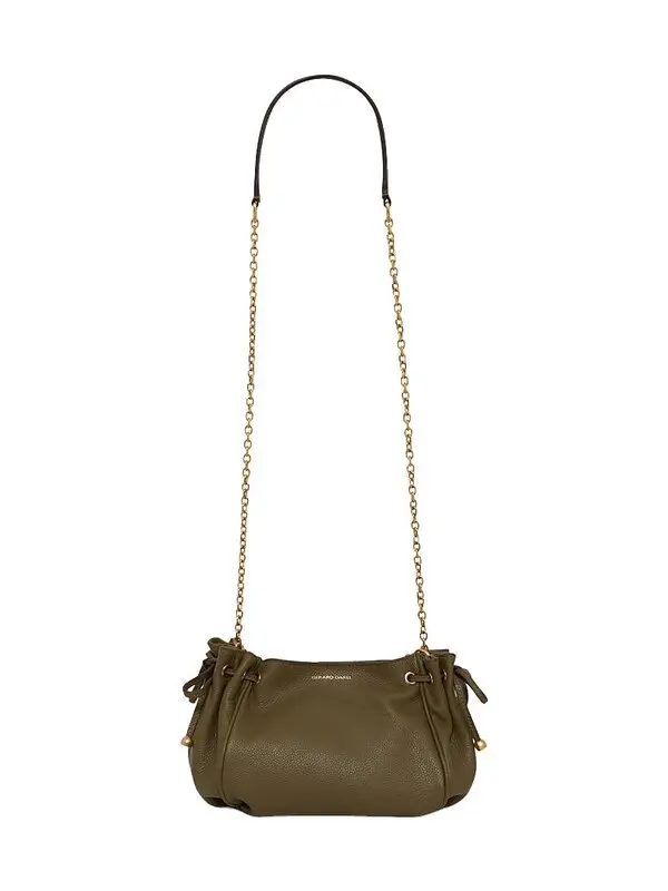 Gerard Darel Le Mini 24h Leather Shoulder Bag - Khaki