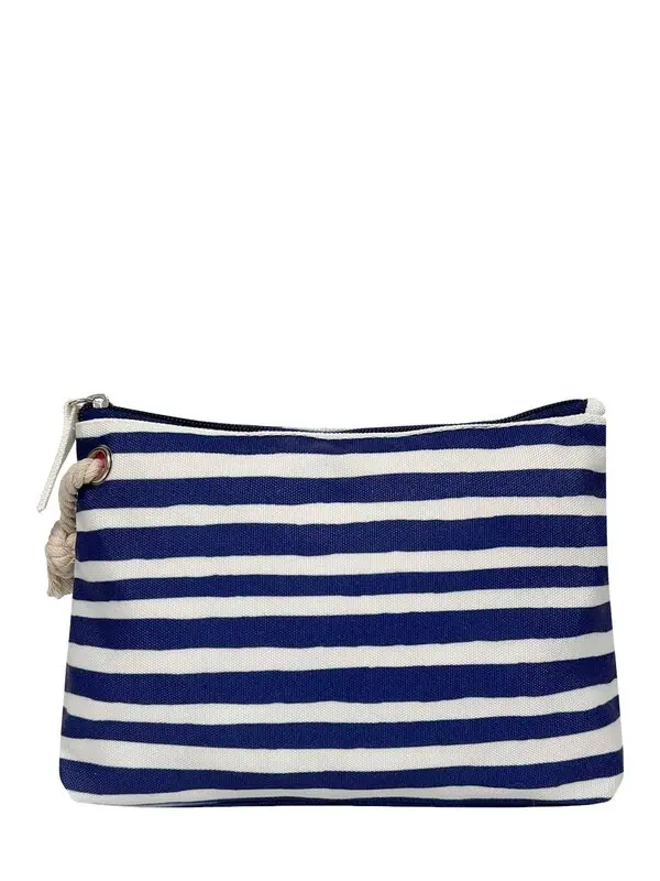 YOUZEY Striped Cosmetic Bag - Navy Blue