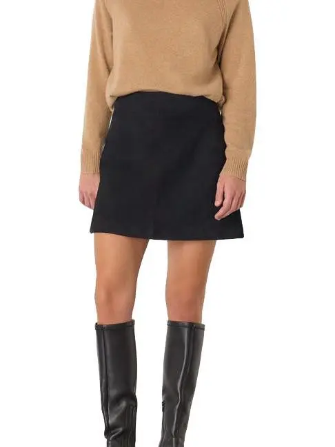 Whistles Suede A-line Mini Skirt - Black