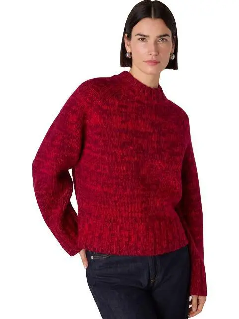 Whistles Wool Fleck Knit Sweater - Red/multi
