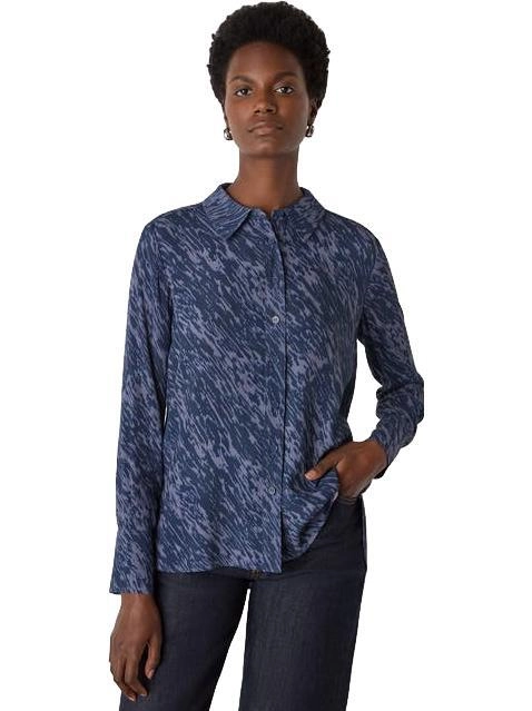 Whistles Abstract Marks Collared Shirt - Blue