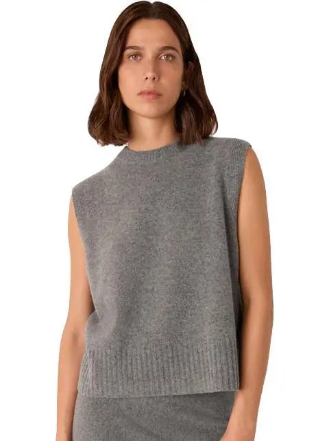 Whistles Knitted Sleeveless Vest - Grey